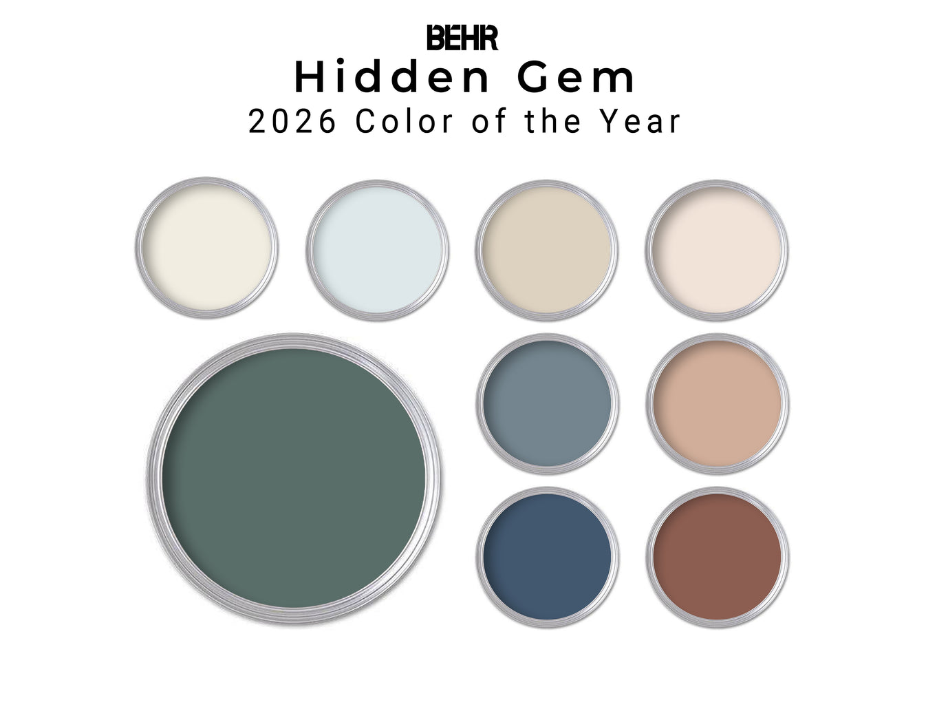 Behr Hidden Gem Paint Color Palette | 2026 Color of the Year | 9-Color – LMDDesignShop