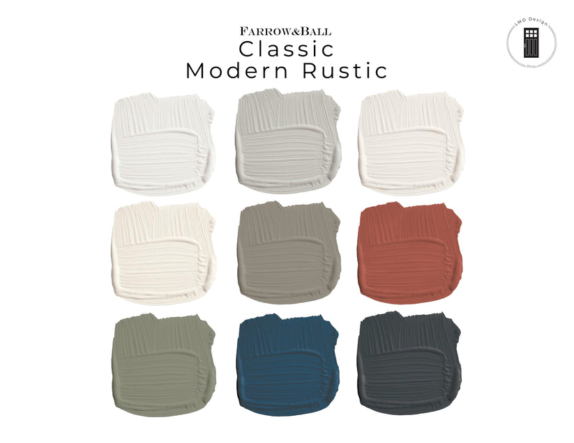 Modern Rustic Farrow & Ball Paint Palette | Whole Home Paint Color Pal ...
