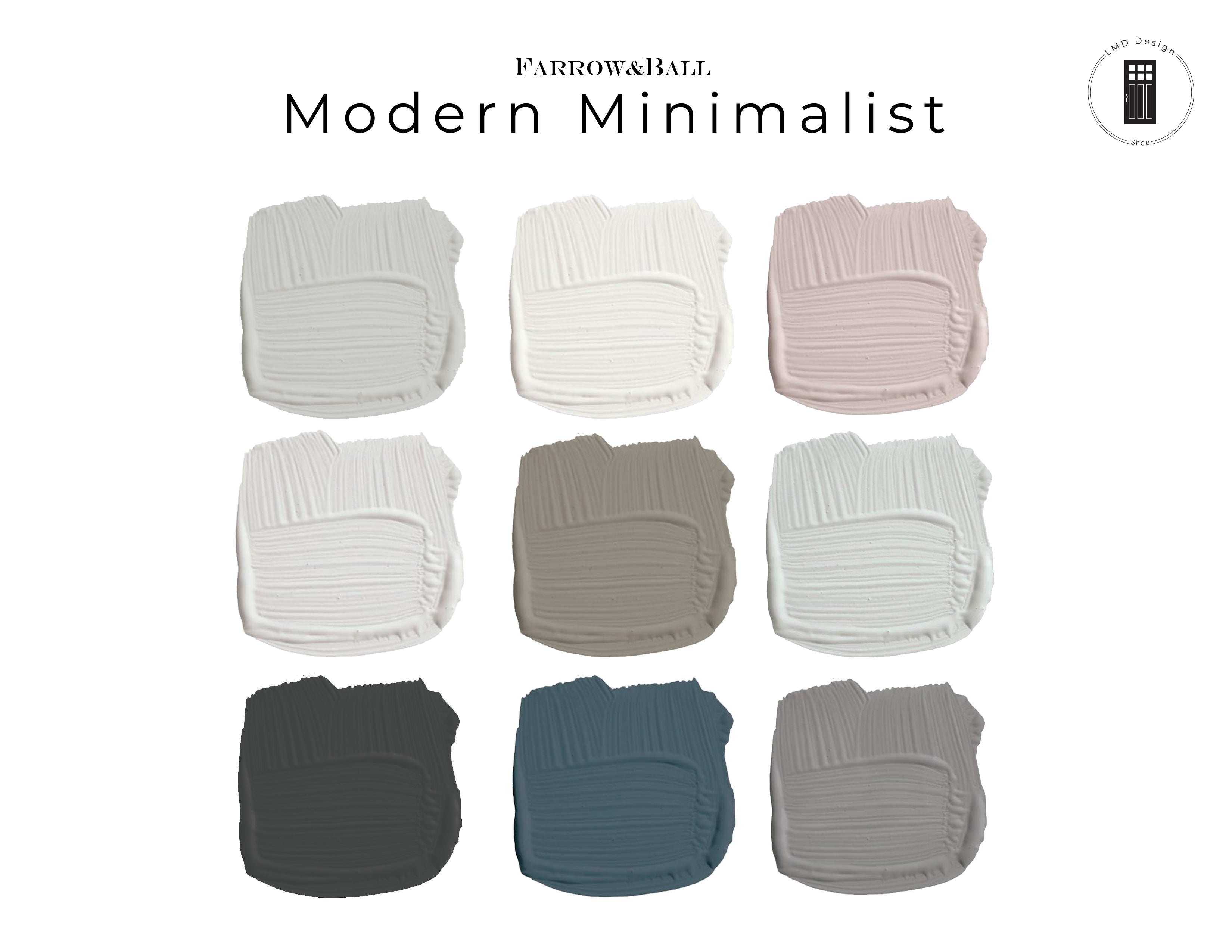 Farrow & Ball Paint Color Palette Modern Minimalist | Minimalist Paint ...