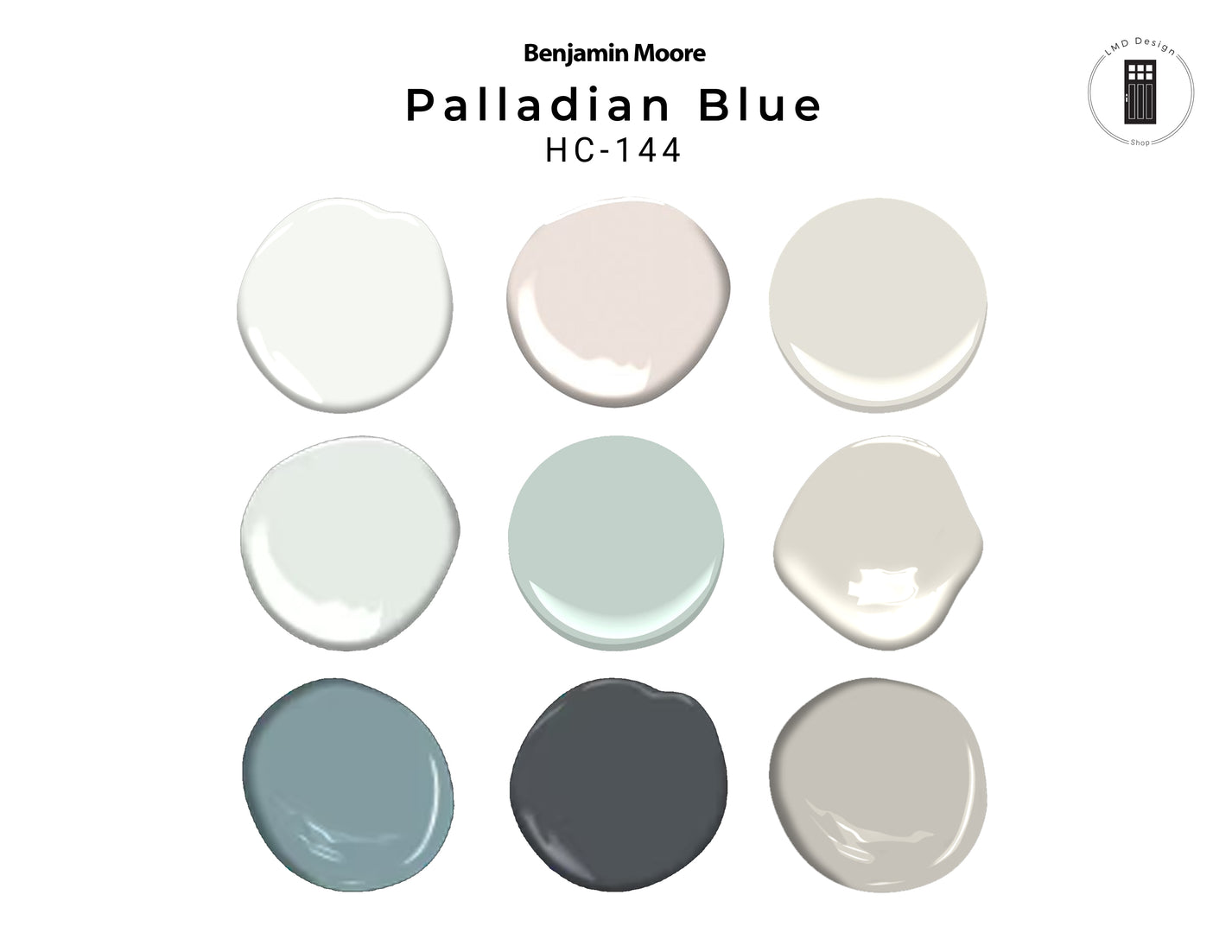 Palladian Blue Benjamin Moore Paint Palette | Whole House Paint Scheme ...