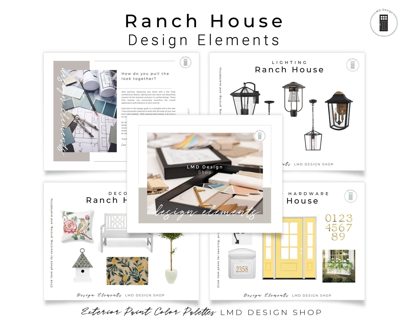 Exterior Paint Color Palette for Ranch House | Paint Colors for Exteri ...
