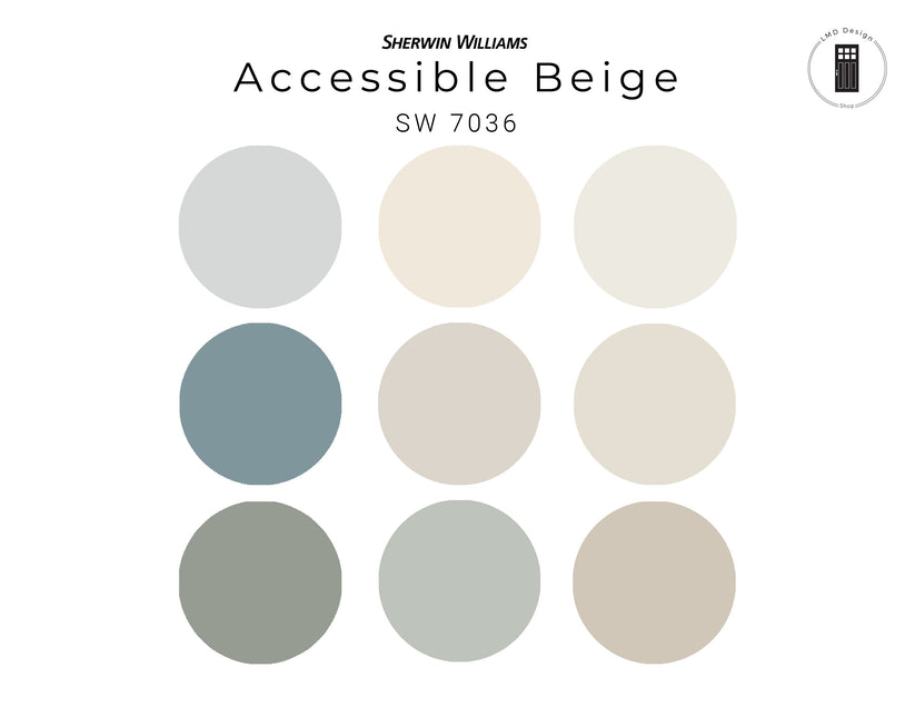 Accessible Beige Sherwin Williams Paint Color Palette | Accessible Bei ...