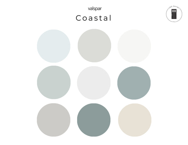 Coastal Valspar Paint Color Palette | Whole House Paint Palette ...