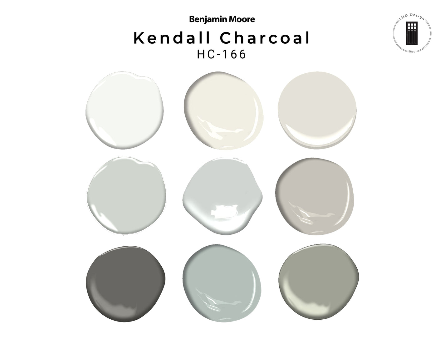 Benjamin Moore Kendall Charcoal Paint Palette | House Paint Palette Ke – LMDDesignShop
