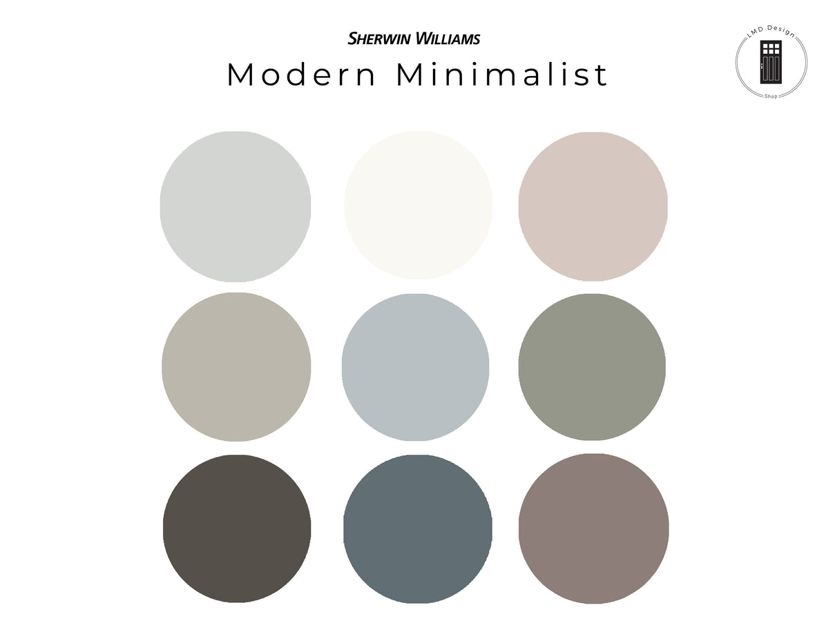 Modern Minimalist Sherwin Williams Paint Palette | Whole House Paint P ...